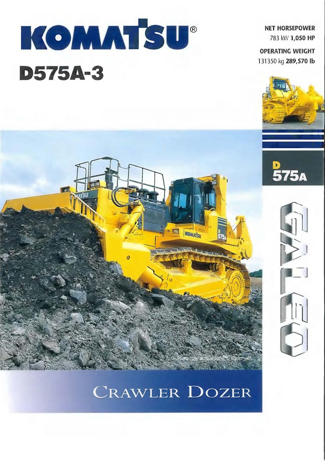 Komatsu Catalogue Specification Sheets Crawler Dozer D575A-3 - Service ...