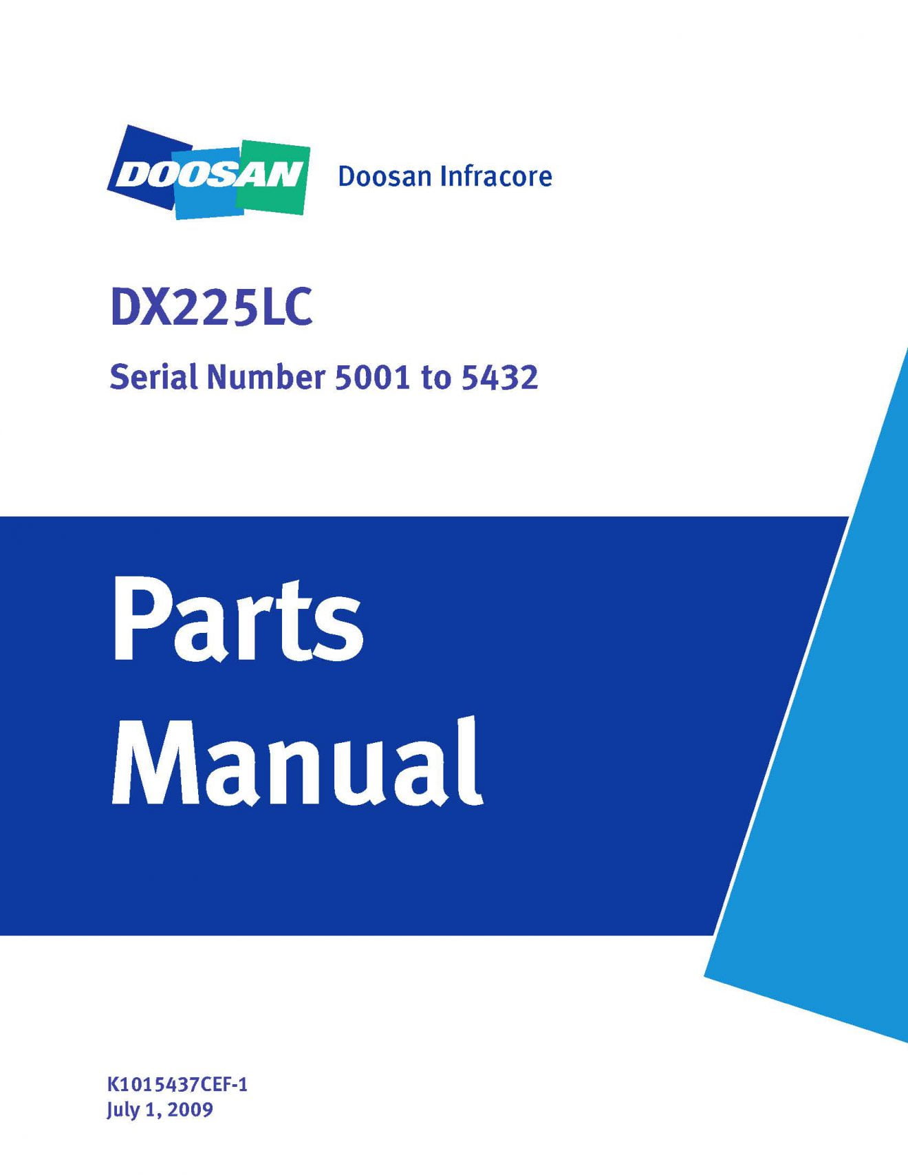 DOOSAN Hydraulic Excavator DX225LC Part book manual PDF Download ...