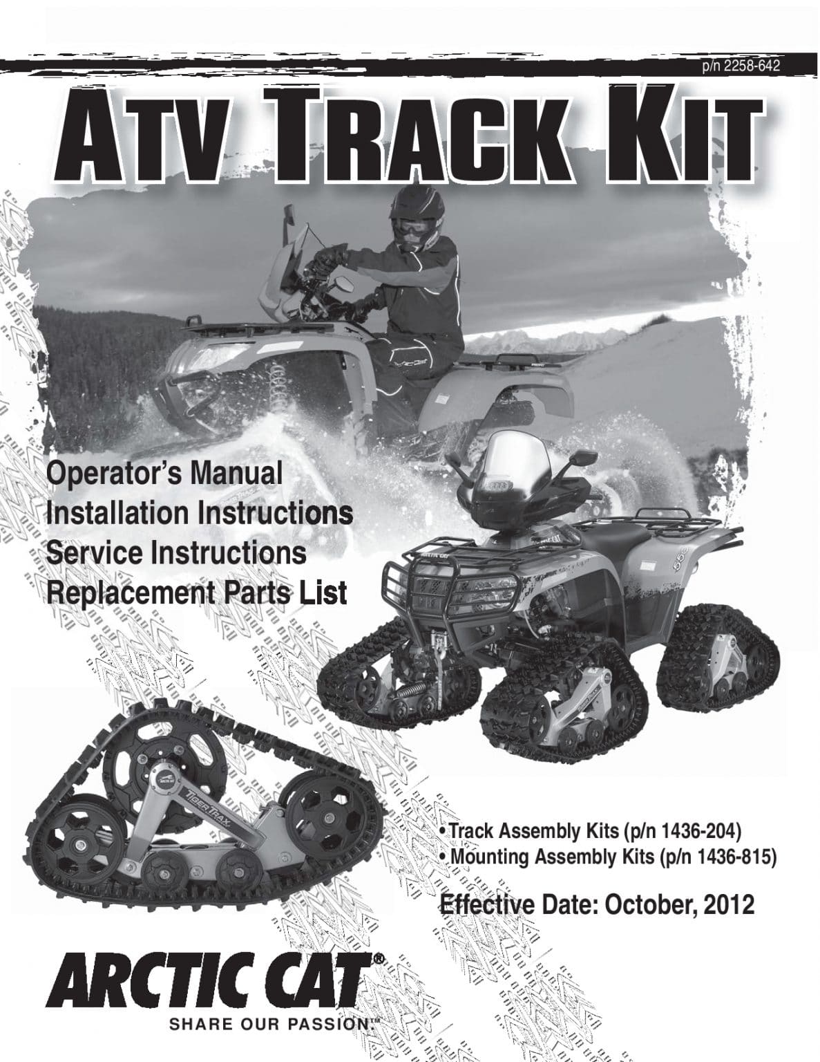 ARCTIC CAT ATV Track Kit (2258-642 or 1436-204 815) part manual PDF ...