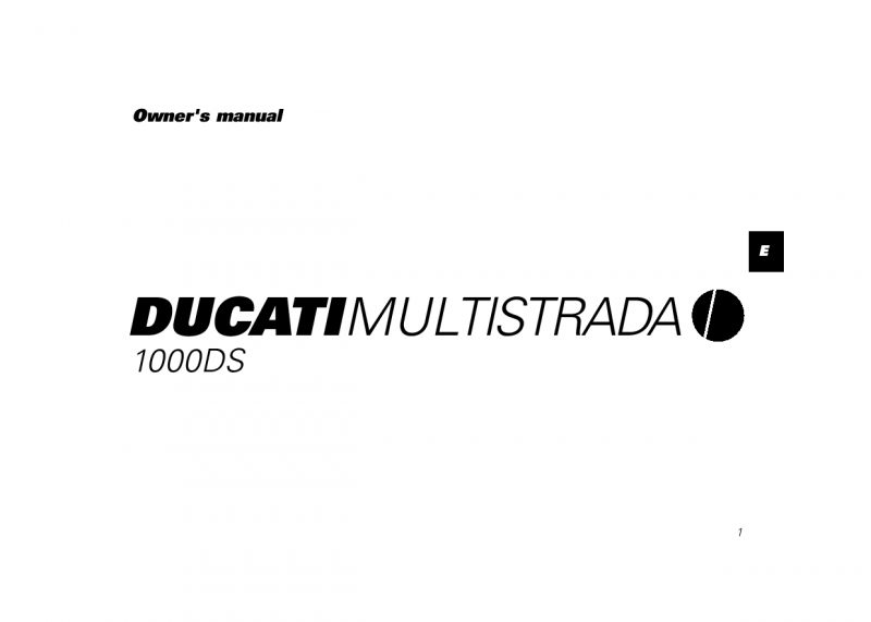 Ducati Multistrada 1000 DS Maintenance manual PDF Download | Service ...
