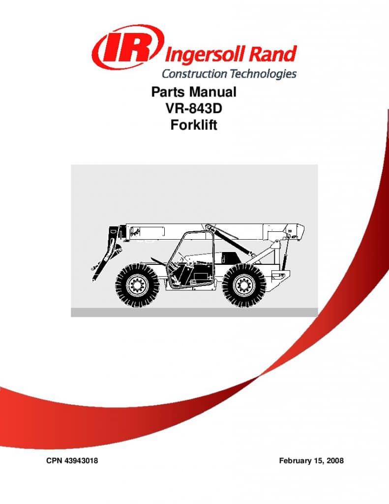 Ingersoll Rand VR-843D Telehandler Parts Manual PDF Download | Service ...