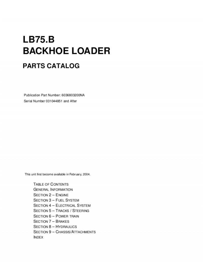 NEW HOLLAND LB75.B LOADER BACKHOE PARTS MANUAL PDF Download | Service ...