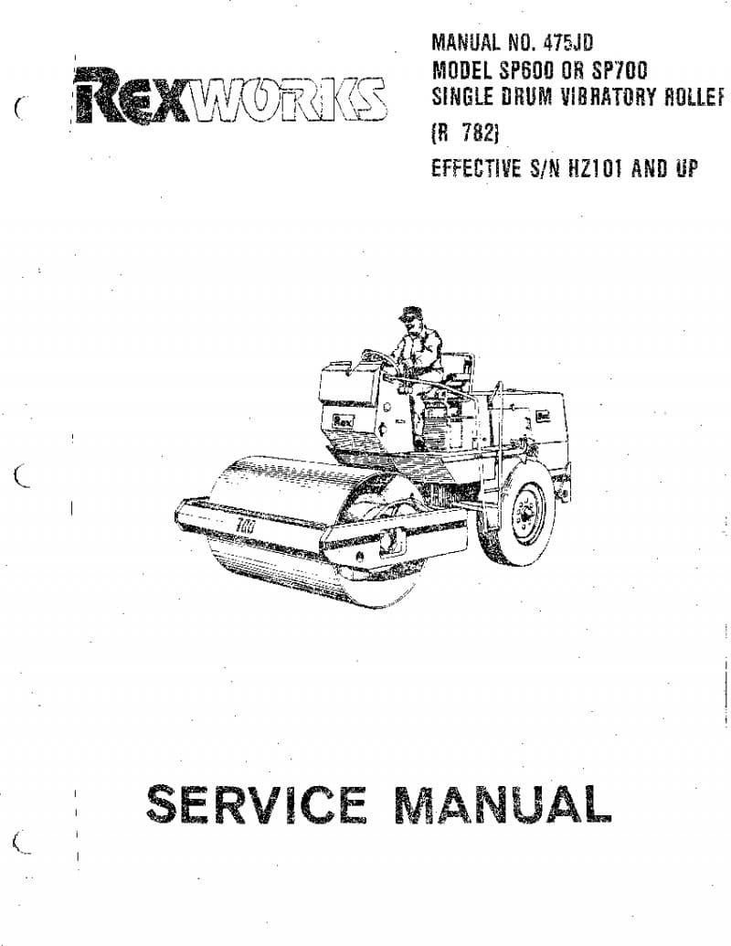 REX ROLLER SP600,700 SM 475JD Parts Manual PDF Download | Service ...
