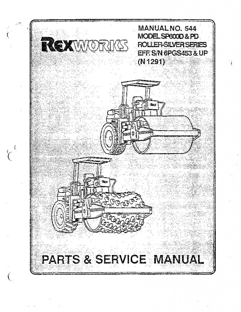 REX ROLLER SP600D,PD PM,SM 544 Parts Manual PDF Download | Service ...
