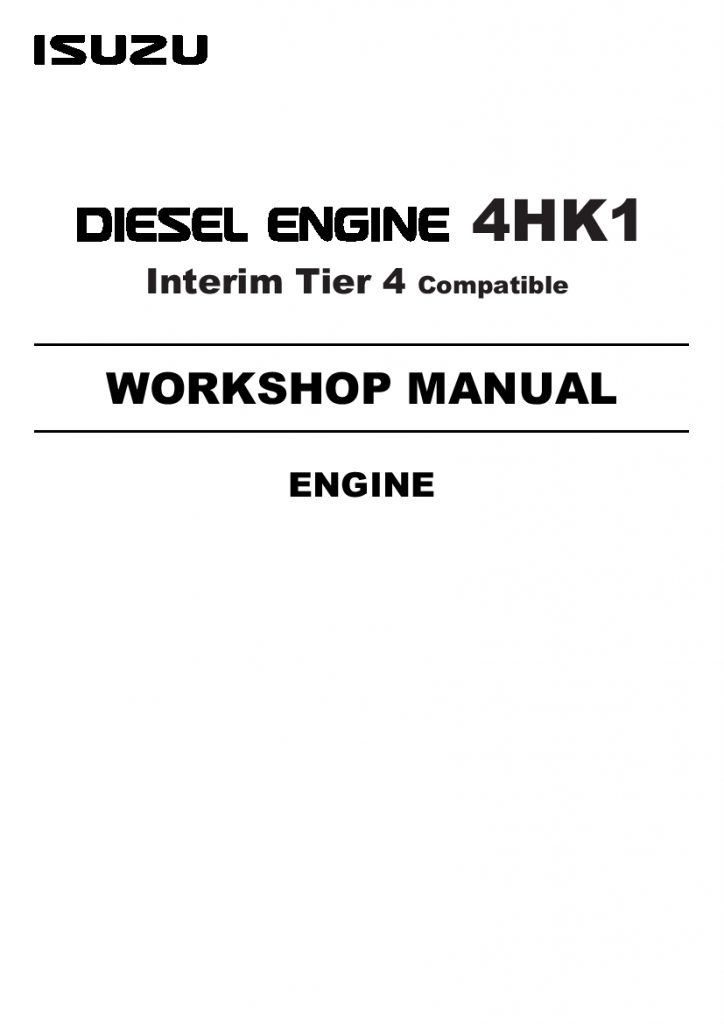 Isuzu 4HK1 Interim Tier 4 engine Workshop Repair Service Manual PDF ...