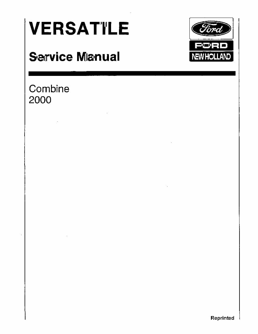 New Holland Versatile 2000 combine Workshop Repair Service Manual PDF ...