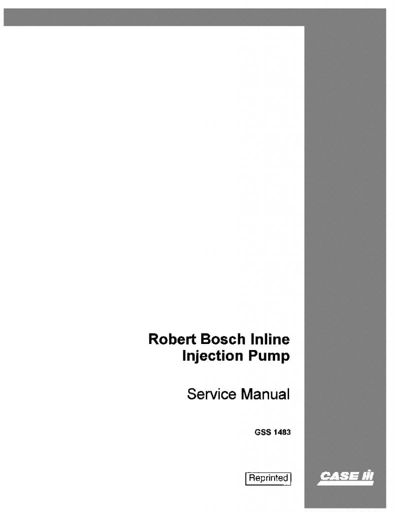 Case Bosch Inline Injection Pump Repair Service Manual PDF Download ...