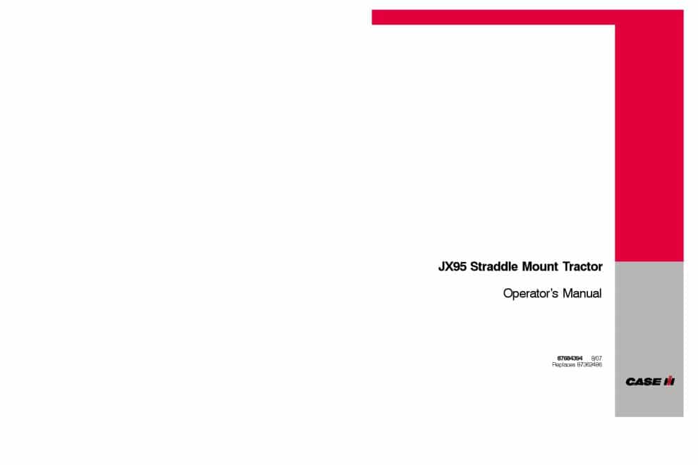 Case JX95 Straddle Mount Tractor Operators Manual PDF Download ...