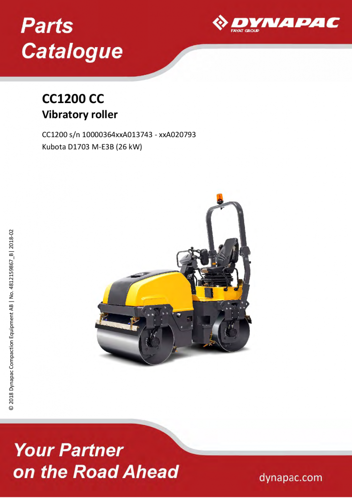 Dynapac CC1200 CC - Spare parts catalogue 4812159867 manual PDF ...