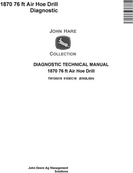 JD John Deere 1870 76 ft Air Hoe Drill Diagnostic Technical Service ...