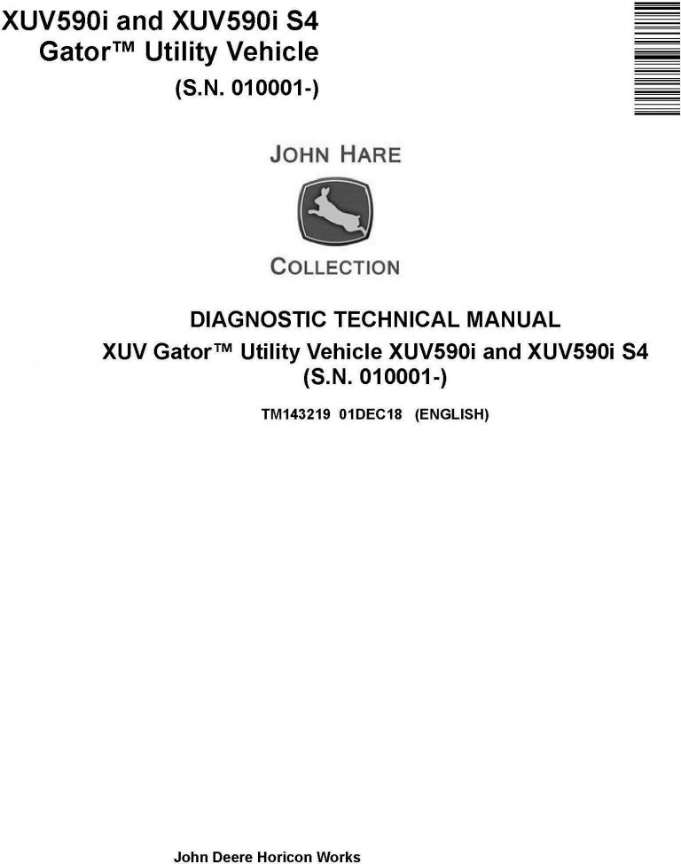 John Deere XUV Gator Utility Vehicle XUV590i, XUV590i S4 (SN.010001 ...
