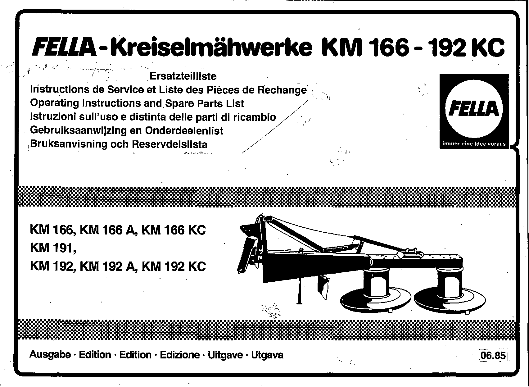 Fella KM166_191_192A-KC_1985_06 Disc Mower Parts manual catalog PDF ...