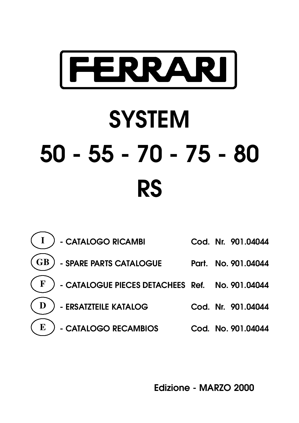 Ferrari Ferrari_50_55_70_75_80 Parts manual catalog PDF Download ...