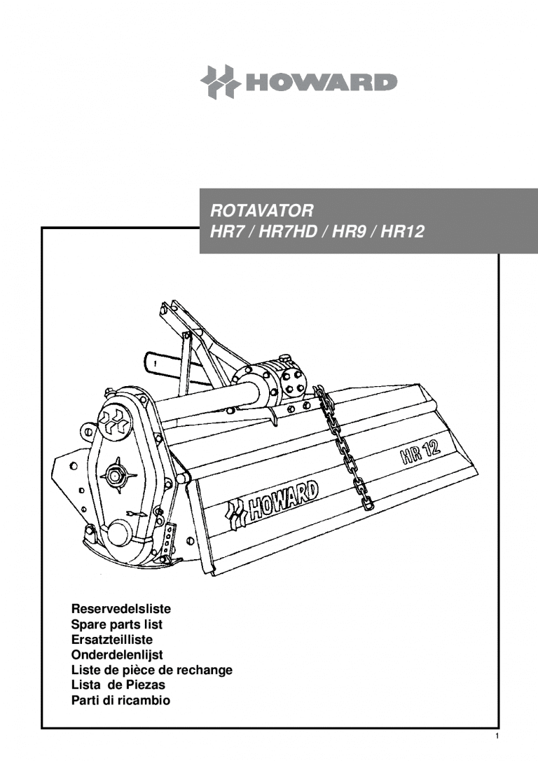 Howard Rotavator_HR7_HR9_HR12 Parts manual catalog PDF Download ...