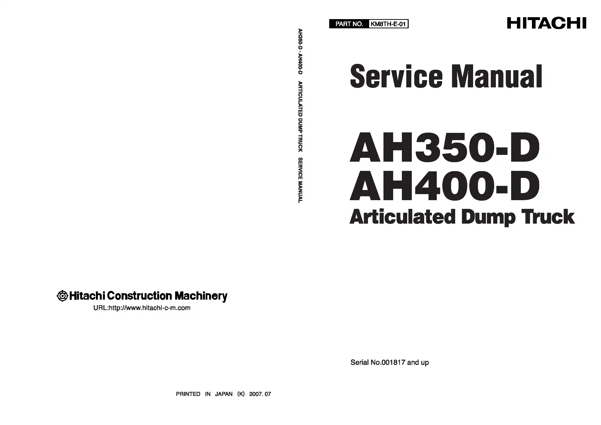 Hitachi AH 350D 400D Articulated Dump Service manual PDF download ...