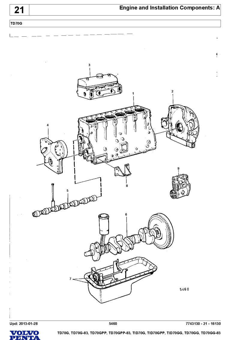 Volvo TD70 TID 70 - G GG GPP GPP-83 Engine Parts manual catalog PDF ...