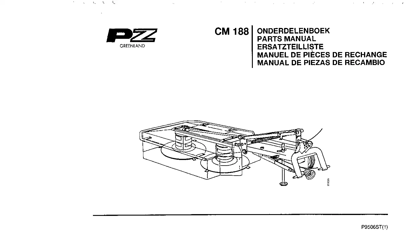 PZ Greenland CM 188 Mower Conditioner 1995 Parts Manual Catalog PDF ...