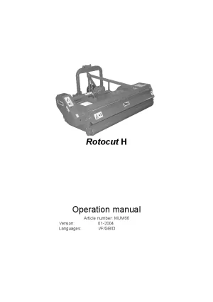 RAU Rotary tiller RPL 2004 Operation Maintenance Manual PDF download ...