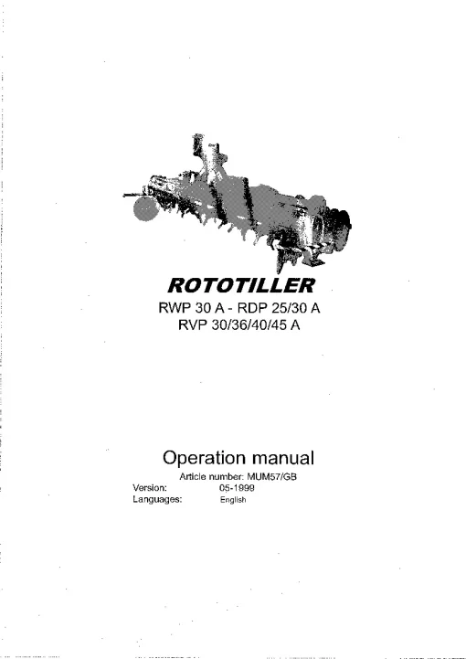 RAU Rototiller RWP30A_RDP- 25 30A RVP- 30 36 40 45A Rotary tillers ...