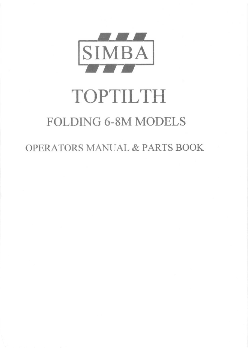 Simba SPM 6-8m Toptilth Operation Maintenance and Parts Manual PDF ...