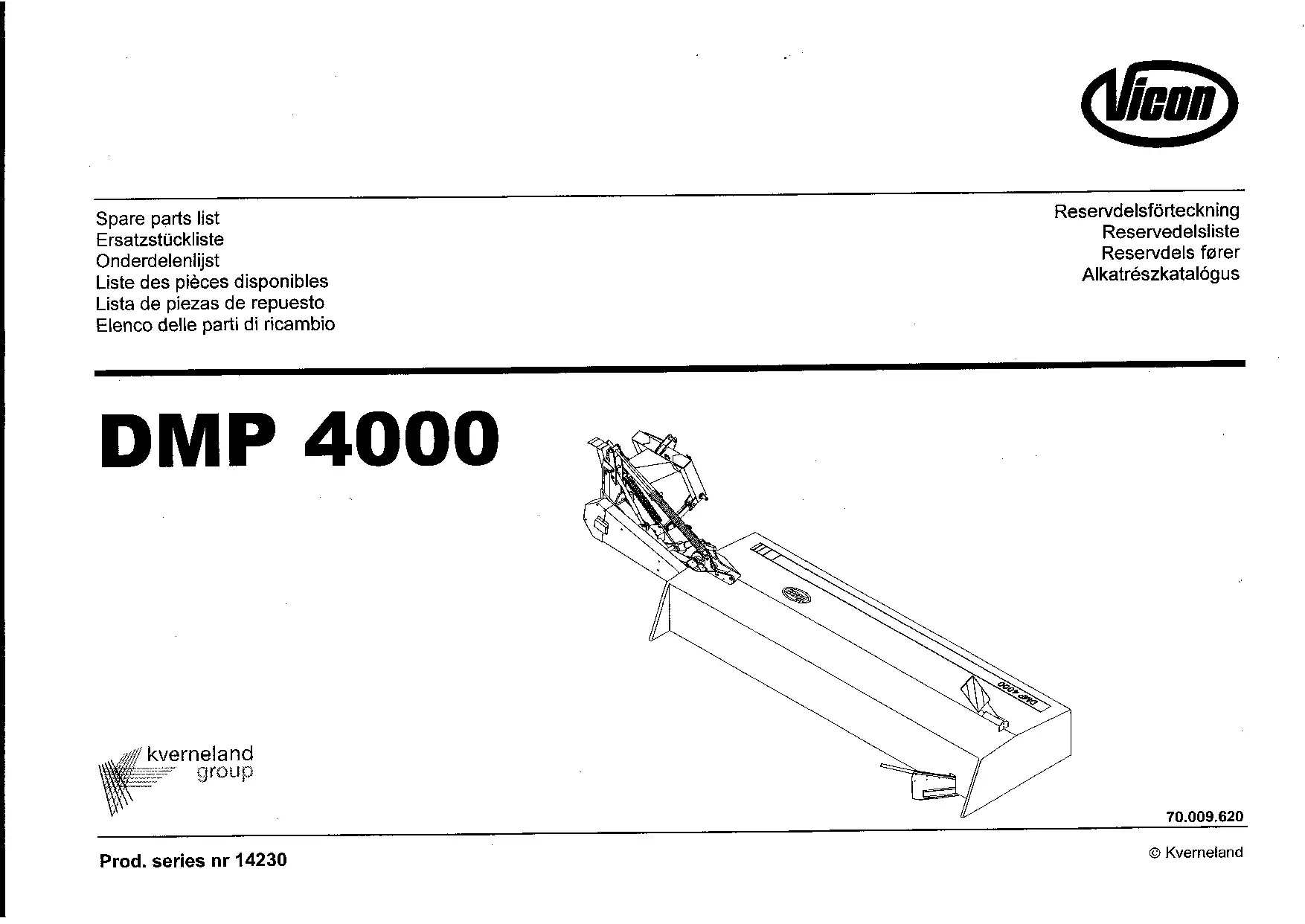 Vicon DMP 4000 Mowers Disc Plain 2003 Sn 14230 Parts Manual Catalog Pdf ...