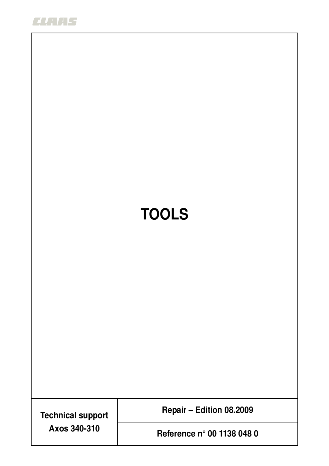 Claas AXOS 340 330 320 310 Reparation Tractor Service Repair Manual ...