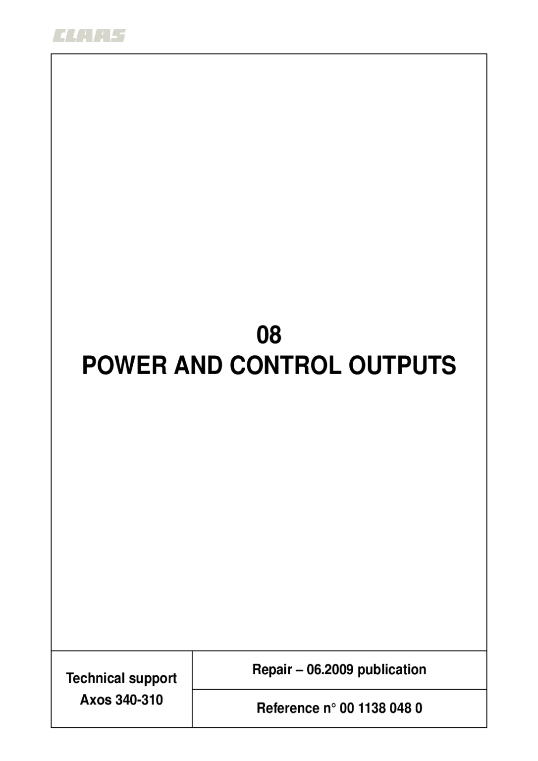 Claas AXOS 340 330 320 310 Reparation Tractor Service Repair Manual ...
