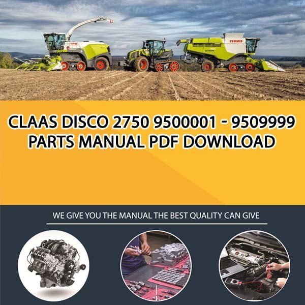 Claas DISCO 2750 9500001 - 9509999 Parts Manual PDF Download | Service ...