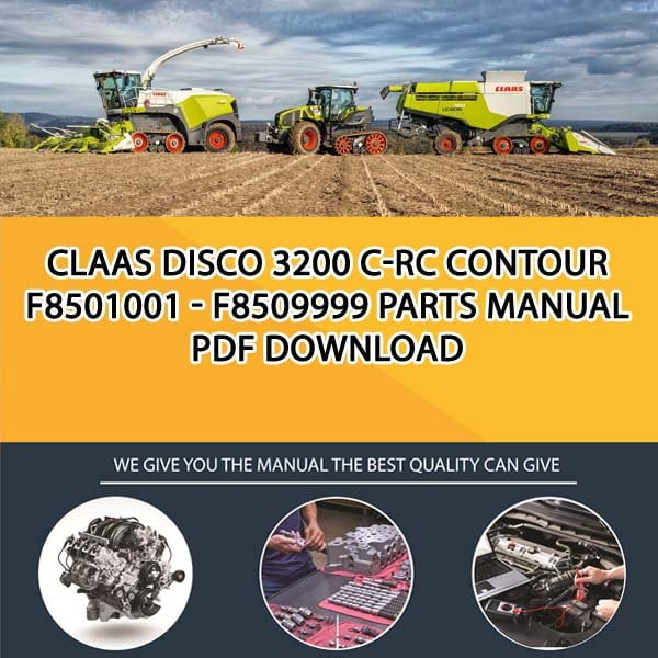 Claas DISCO 3200 C-RC CONTOUR F8501001 - F8509999 Parts Manual PDF ...