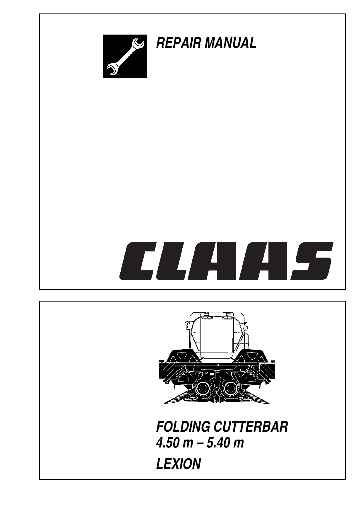 Claas FOLDING CUTTERBAR 4.50-5.40 m LEXION Combines Service Repair ...