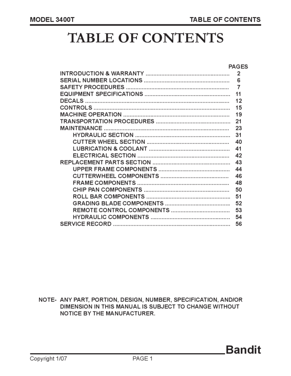 Bandit 490 Model Brush Chippers Operation and Parts Manual PDF Download ...
