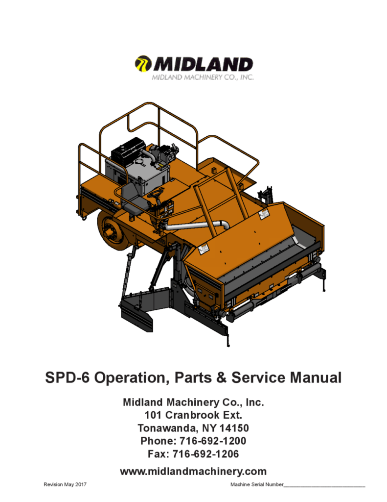 Midland SPD-8 SP-8 SP-10 Road widener Operation Service and Parts ...