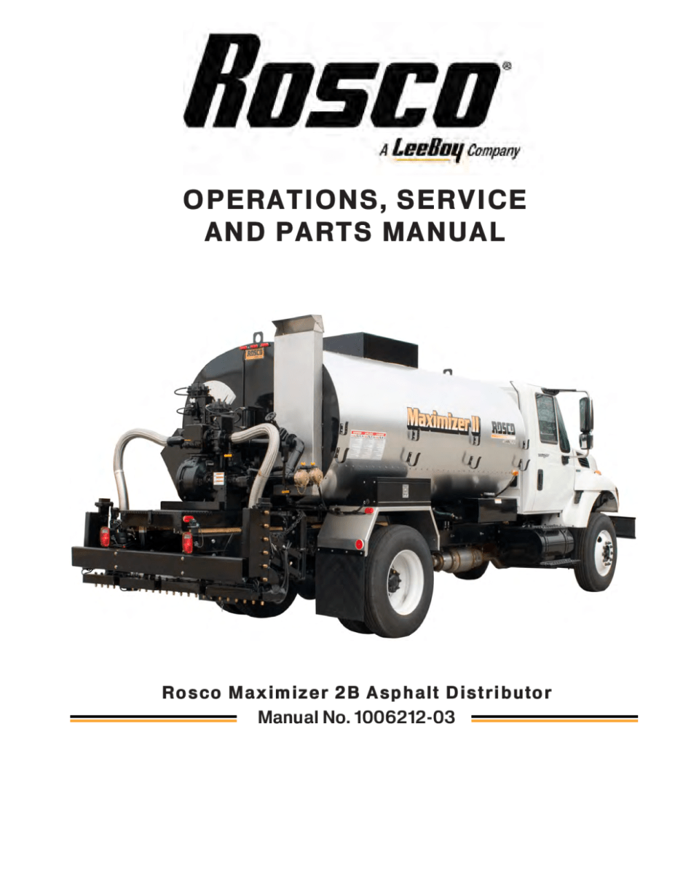 Rosco Challenger 5 Broom Operation Service and Parts Manual PDF ...