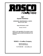 Rosco RMT Asphalt Distributor Operation Maintenance and Parts Manual ...