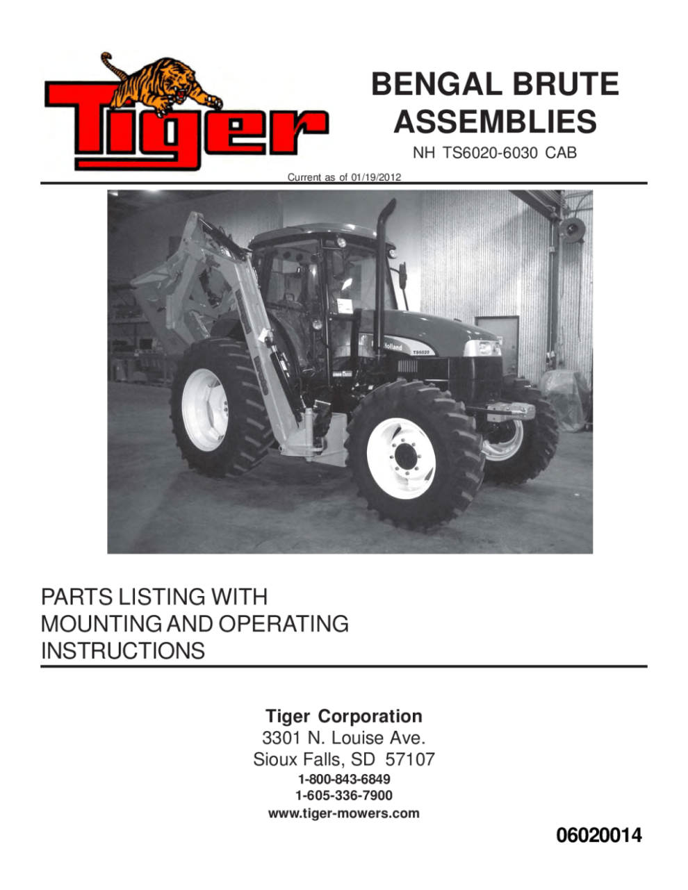 Tiger New Holland TS6.110 TWIN ROTARY CAB WOC Mower Operation and Parts ...