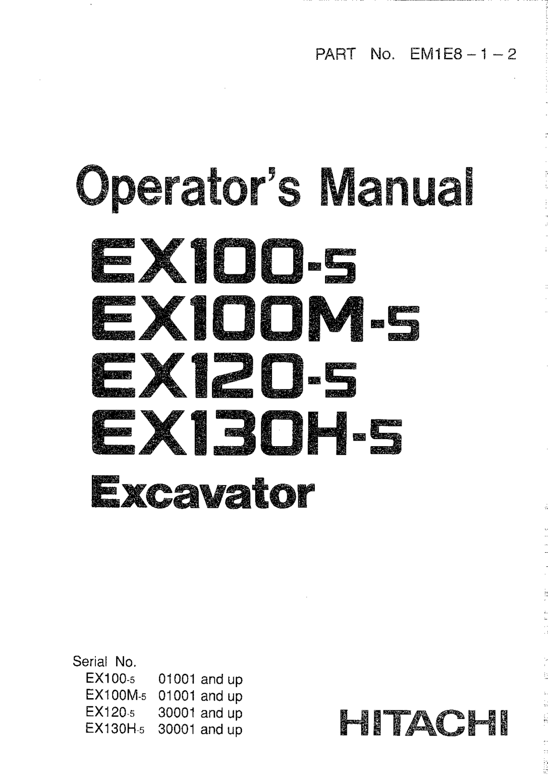 Hitachi EX33U Excavator Serial 000101-up Operation Maintenance Manual ...
